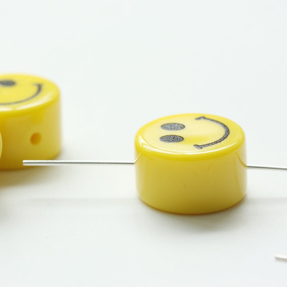 Resin Smile Face Spacer Yellow C4499 - Etsy