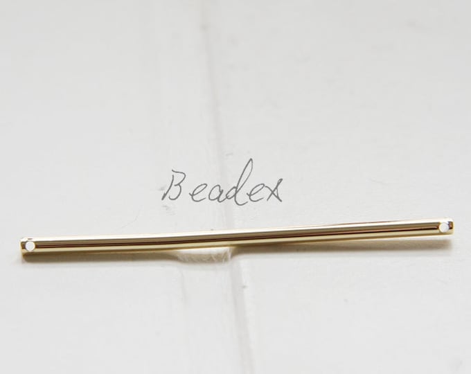 One Piece Premium Gold Plated Brass Base Long Round Bar Stick 3x80mm ...