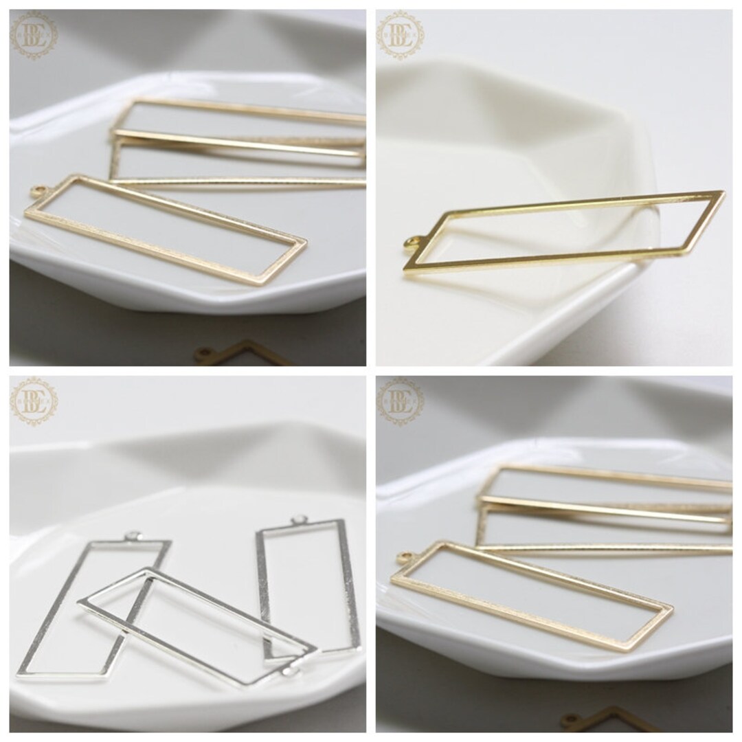 Solid Brass Base / Rectangle / Pendant 46*15mm (C4244) - Etsy