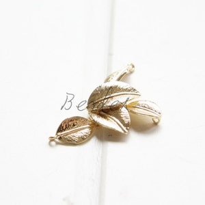 One Piece / Leaf / Gold Plated / Real Gold / Brass Base / Link (Z7111 ...