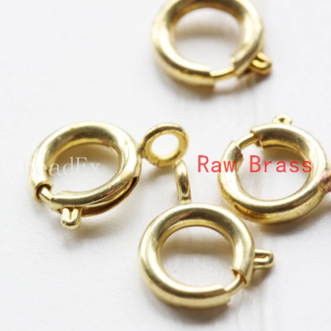10 Pieces / Raw Brass / Ring / Clasp / Spring Clasp 9mm (C339//E359) - Etsy