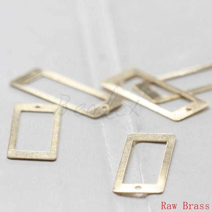 30 Pieces / Raw Brass / Brass Base / Charm / Rectangle - Etsy