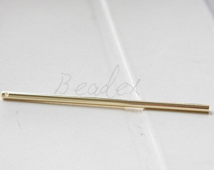 One Piece Premium Gold Plated Brass Base Long Round Bar Stick 3x80mm ...