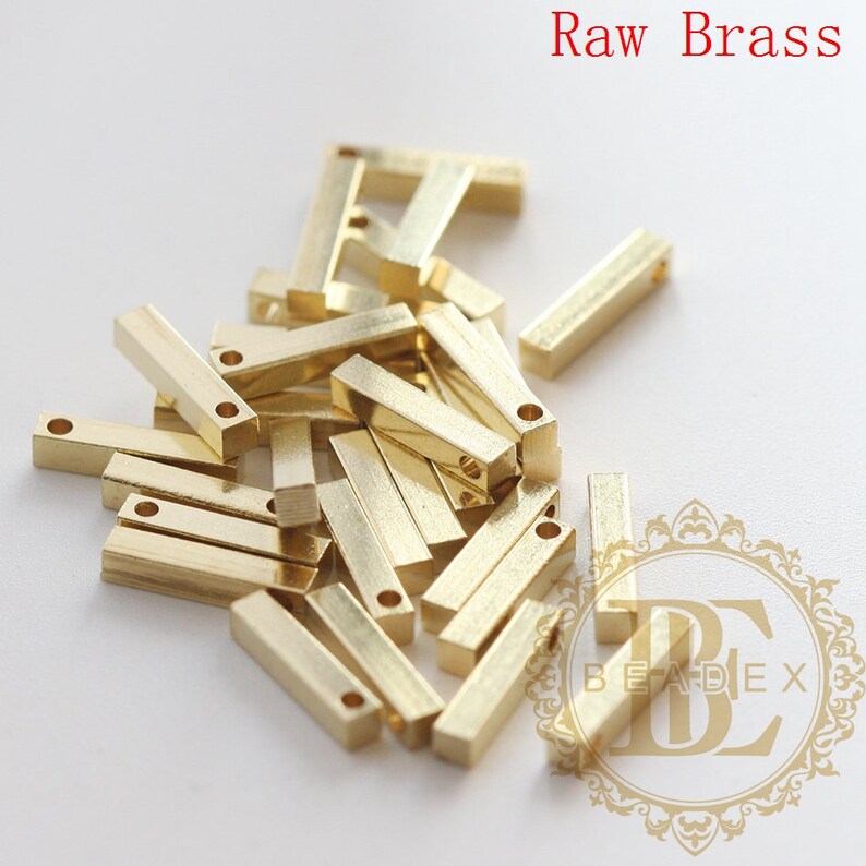 Brass Base Pendant / Charm / Bar / Stick / Rectangle 10.1x2mm | Etsy
