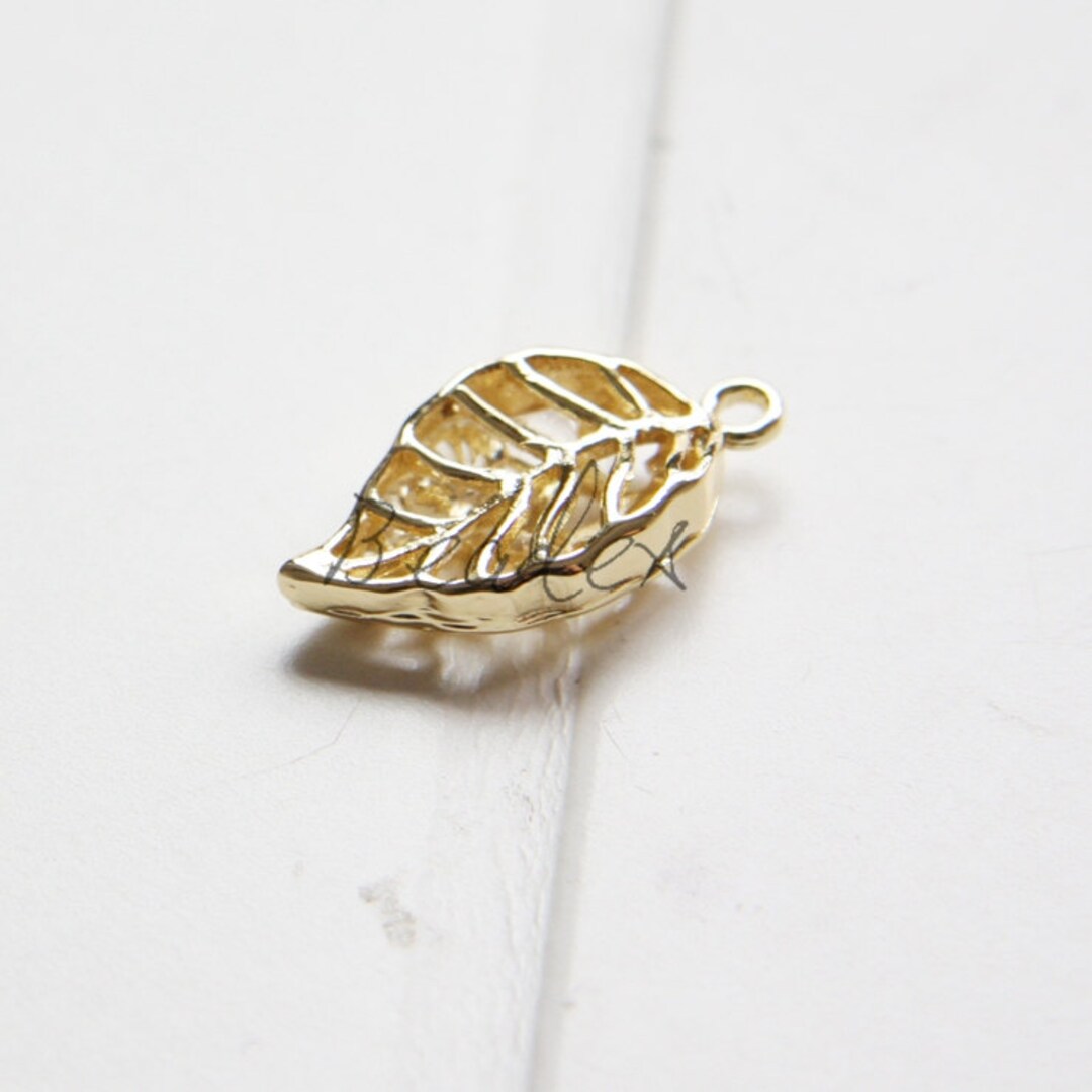 One Piece / Leaf With Rhinestone / Gold Plated / Real Gold / Brass Base ...