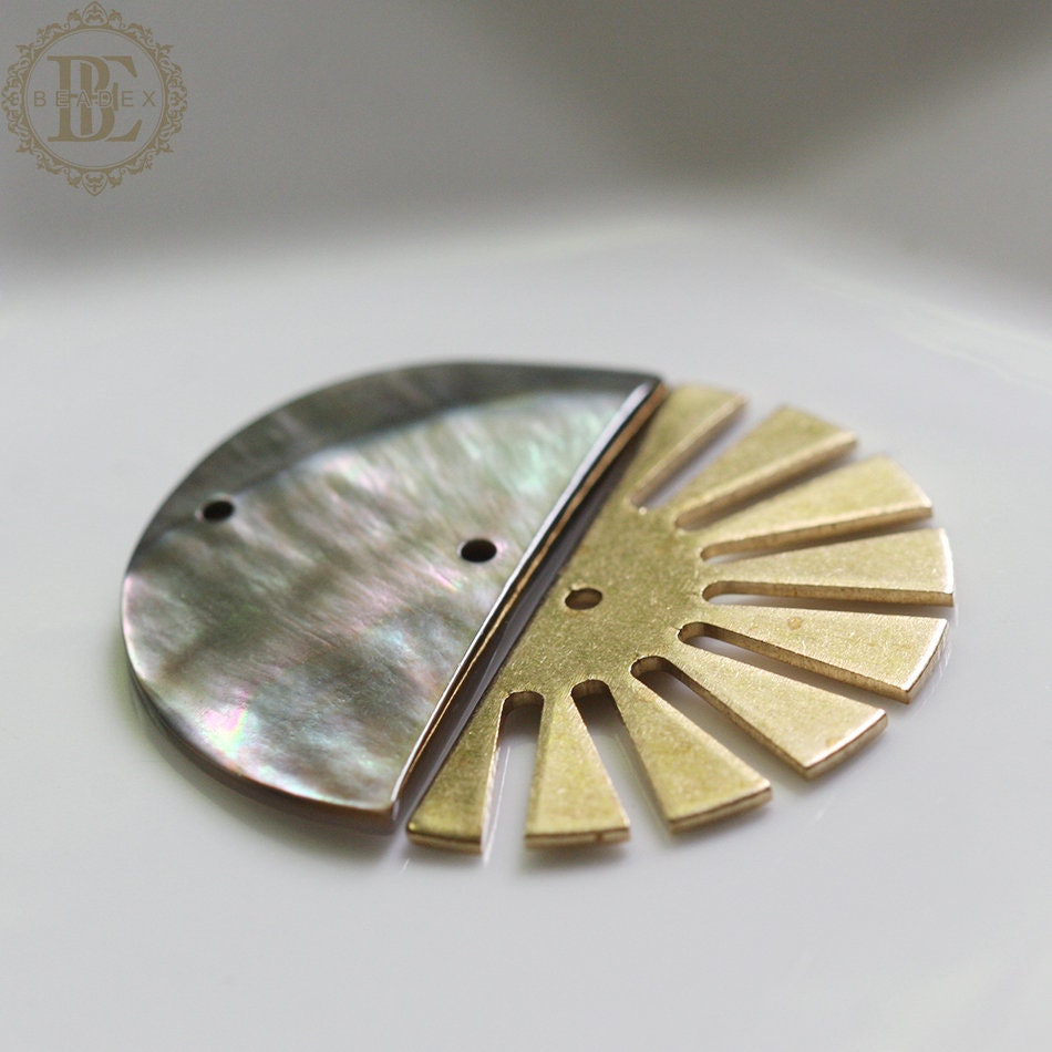 10 Pieces / Raw Brass / Half Circle / Half Sun / Charm 3016mm - Etsy