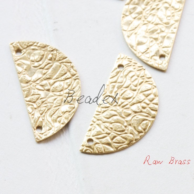 Brass Base / Charm / Crescent / Half Circle 12.5x25mm - Etsy