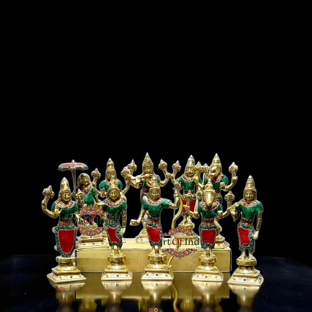 Brass Dashavatar of Lord Vishnu | Pure Brass Dashavatar Statue | Indian ...