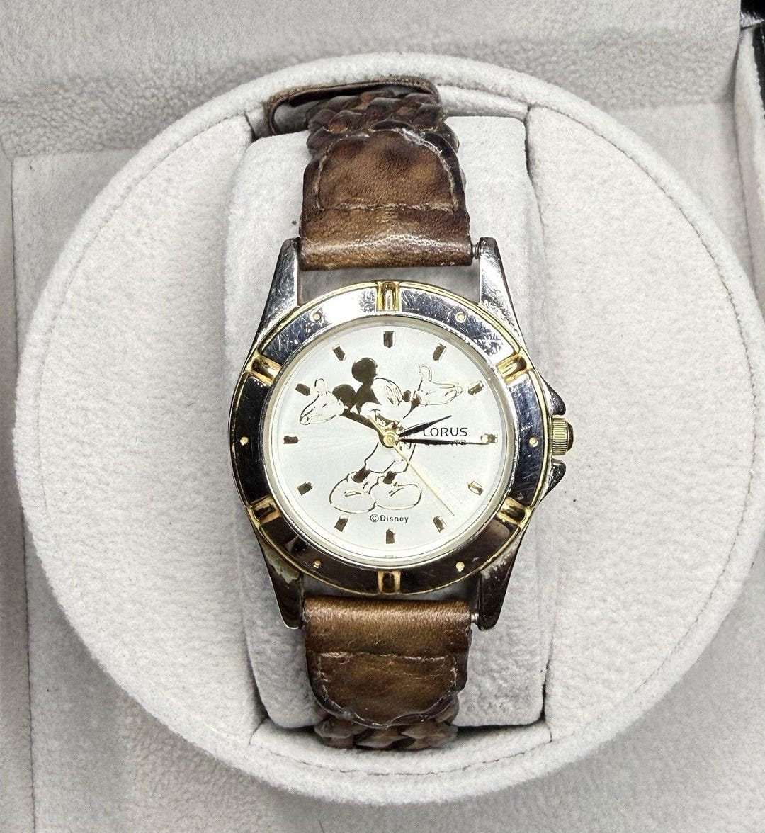 VTG Lorus Watch Women MICKEY MOUSE Gold Stainless Y121X092 New Battery ...