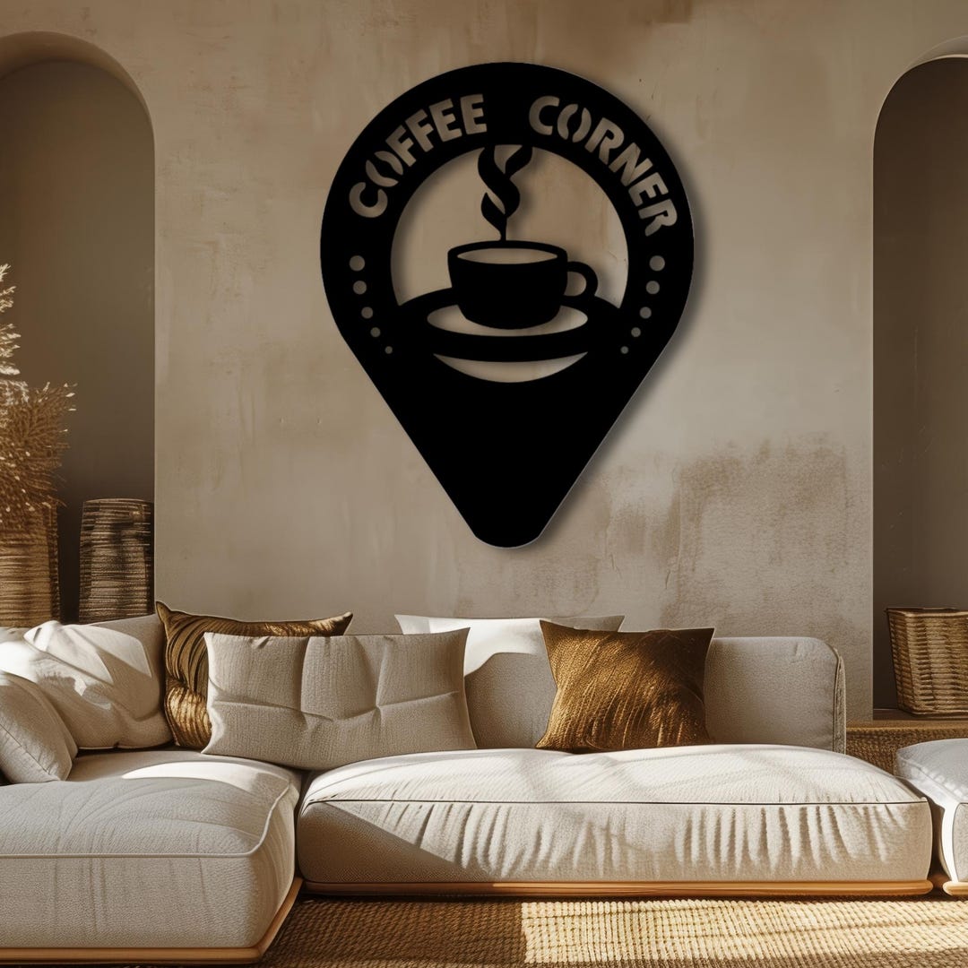 Coffee Corner Wall Art, Metal Coffee Sign, Coffee Bar Decor, Kitchen ...