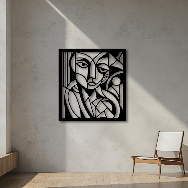 Abstract Face Metal Wall Art, Modern Cubist Sculpture - Etsy