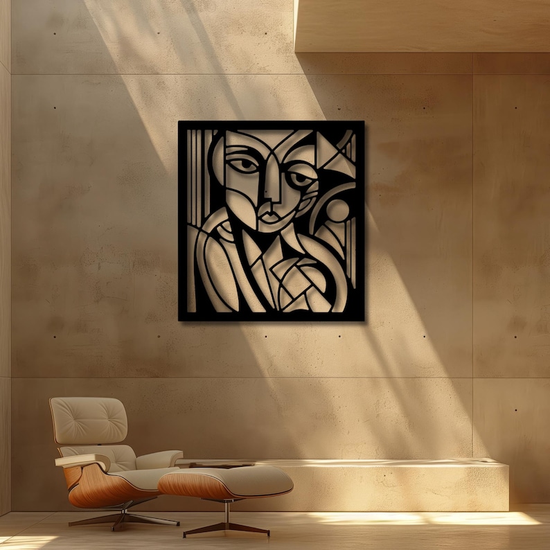 Abstract Face Metal Wall Art, Modern Cubist Sculpture - Etsy