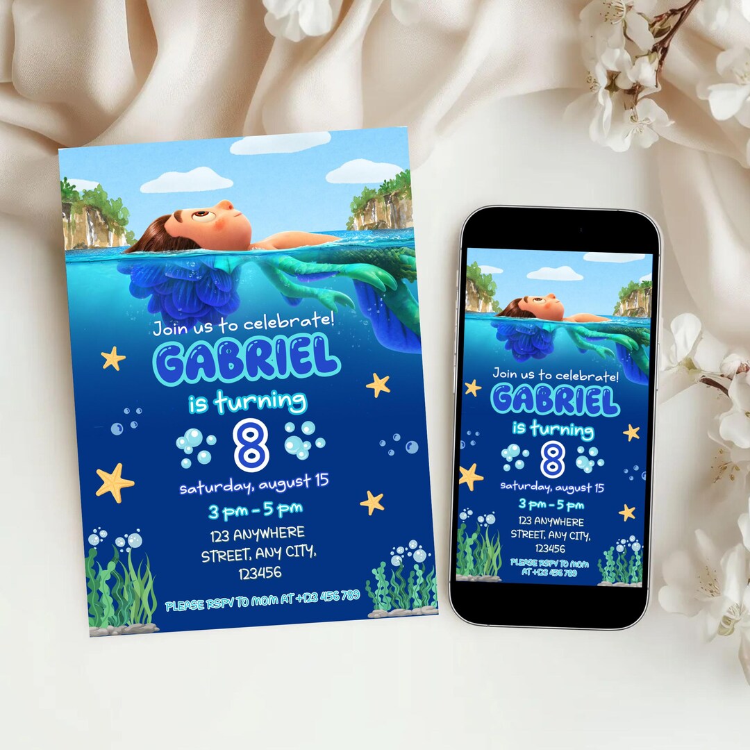 Luca Birthday Invitation Template: Editable Kids Party Invite (digital ...