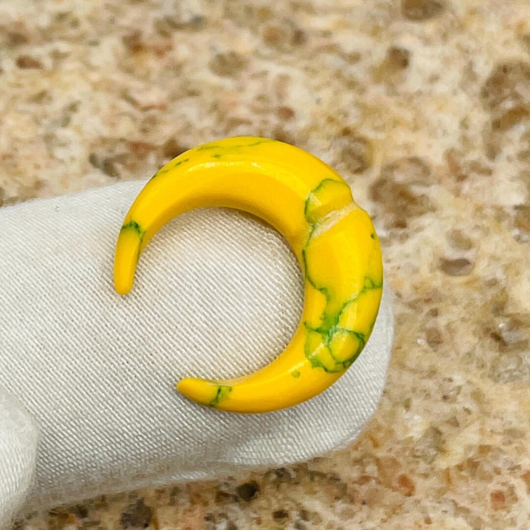 Yellow Turquoise Gemstone Notch Septum Pincher Tribal Piercing, Tusk ...