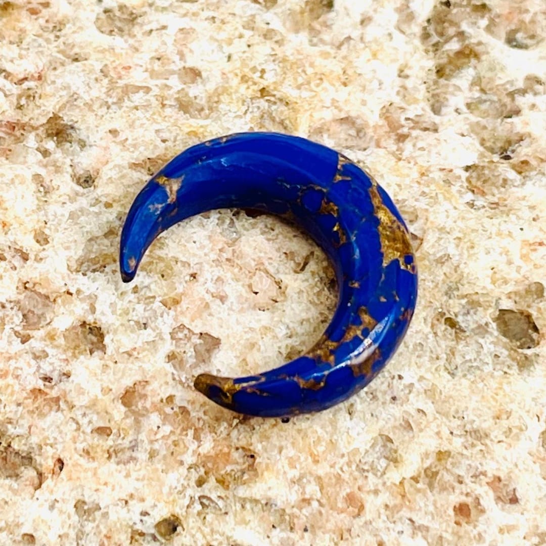 Synthetic Lapis Lazuli Gemstone Septum Pincher Tribal Piercing, Tusk ...