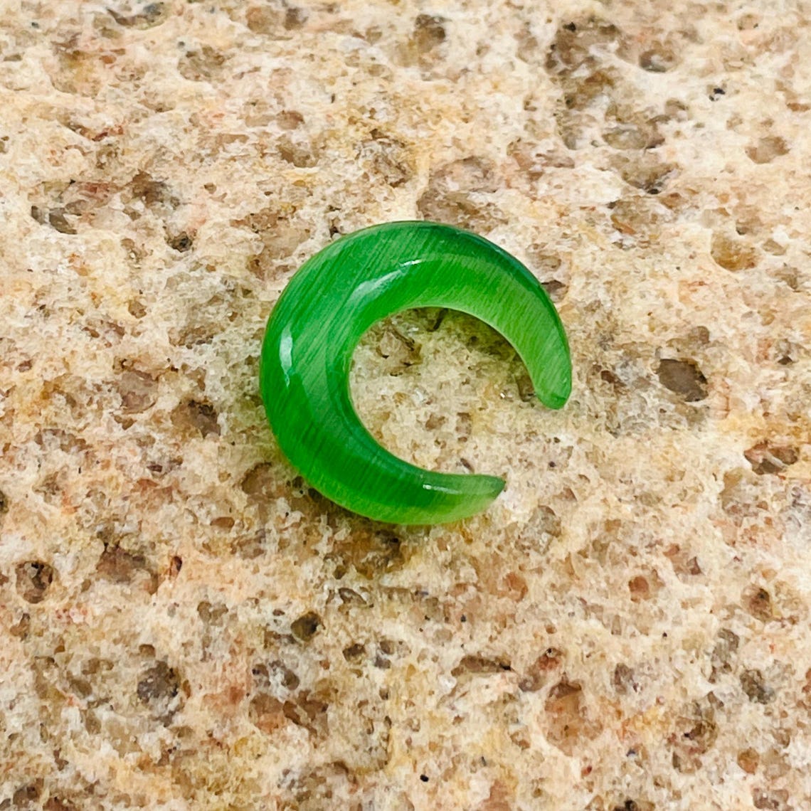 Green Catseye Gemstone Septum Pincher Tribal Piercing, Tusk Jewelry ...
