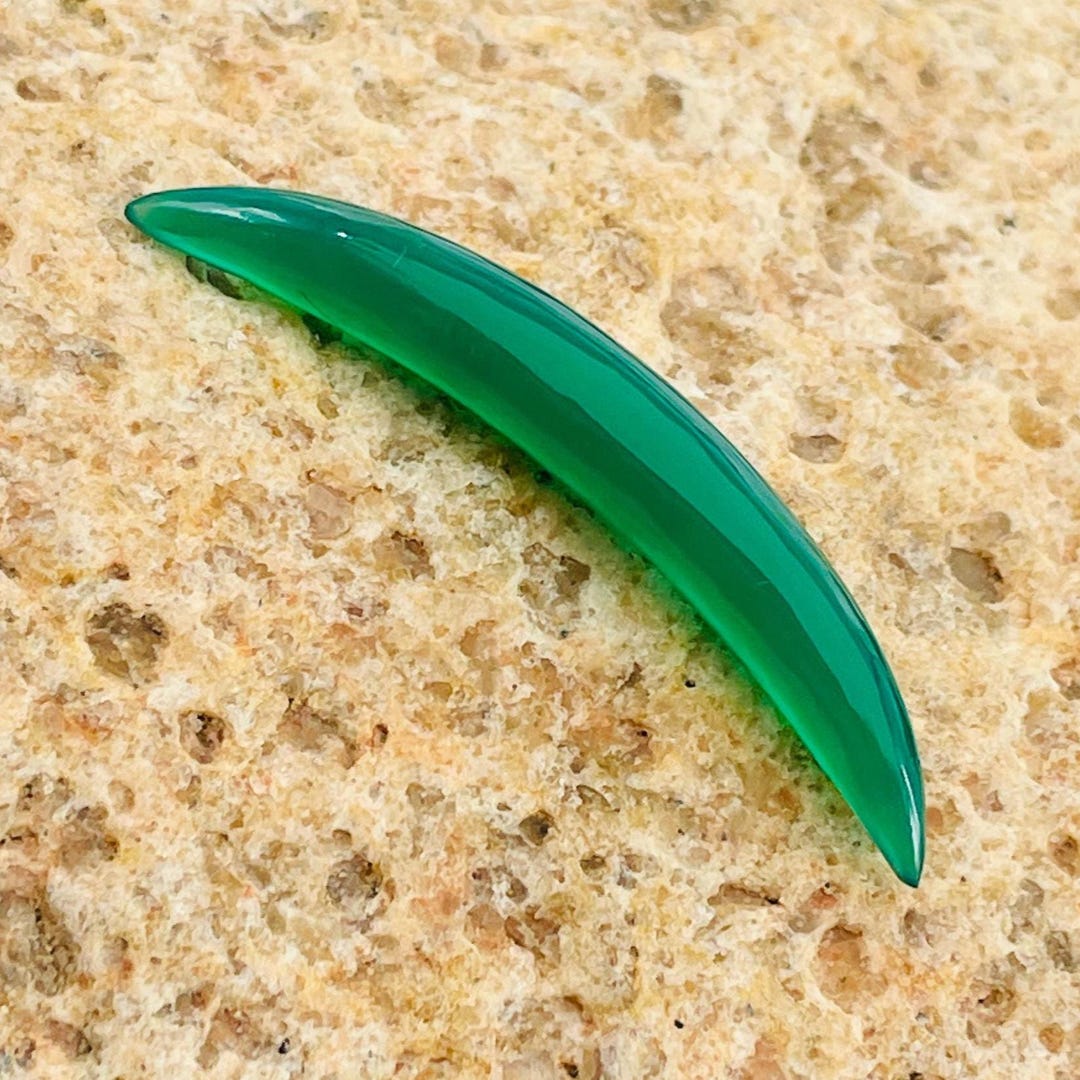 Natural Green Onyx Gemstone CURVED Tusk, Tribal Piercing Jewelry ...