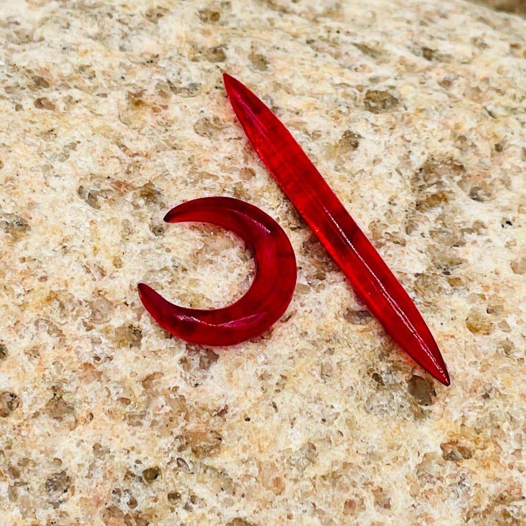 Pair of Red Quartz Gemstone Septum & Tusk, Tribal Piercing Jewelry ...
