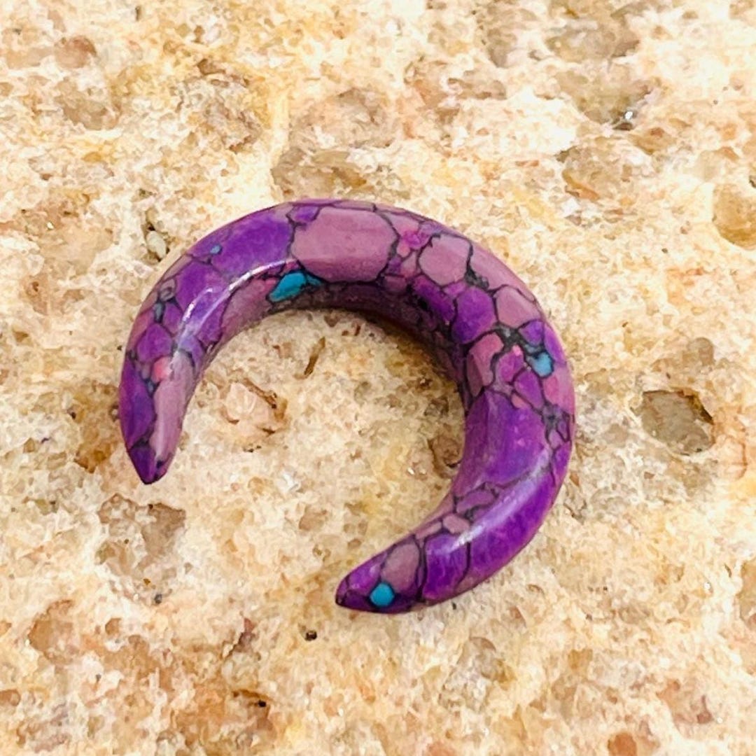 Purple Mix Turquoise Gemstone Septum Pincher Tribal Piercing, Tusk ...