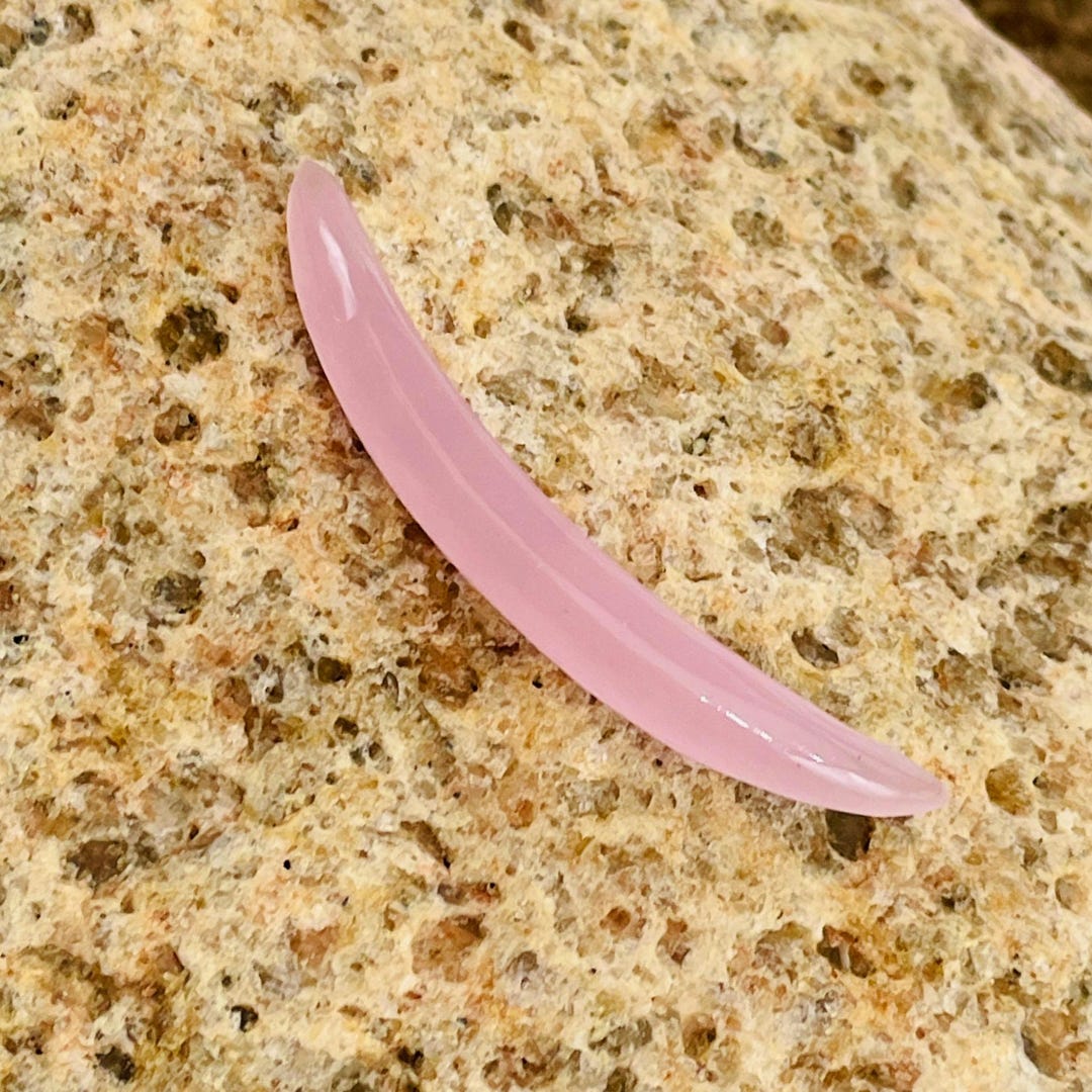 Natural Pink Onyx Gemstone CURVED Tusk, Tribal Piercing Jewelry ...