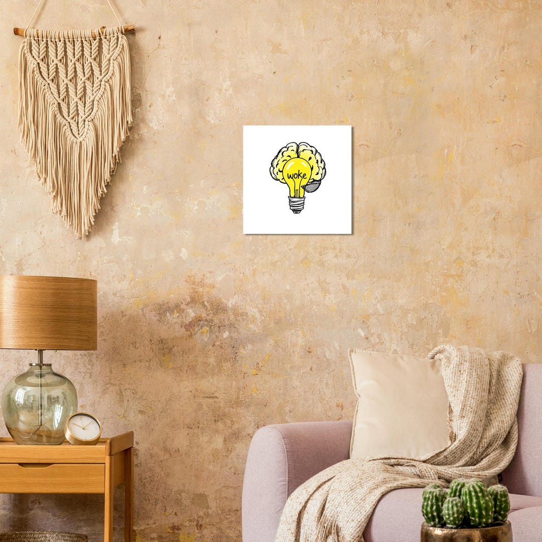 Woke Light Bulb Brain Poster - Inspiring Wall Art - Eco-friendly ...