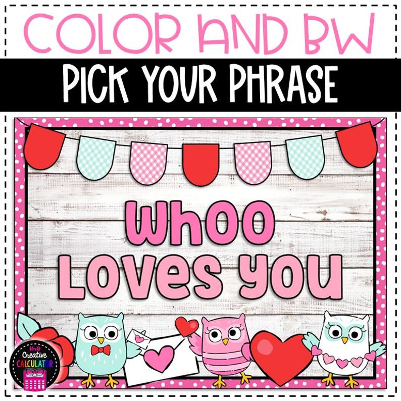 Valentine's Day Owls Bulletin Board or Door Decor - Valentine's ...