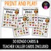 Thanksgiving Bingo - 30 Unique Bingo Cards - Classroom Games - Etsy