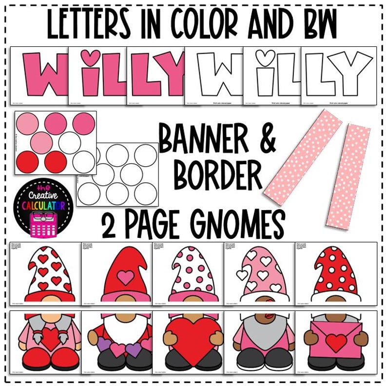 Valentine's Day Gnomes Bulletin Board - Classroom Decor - Etsy