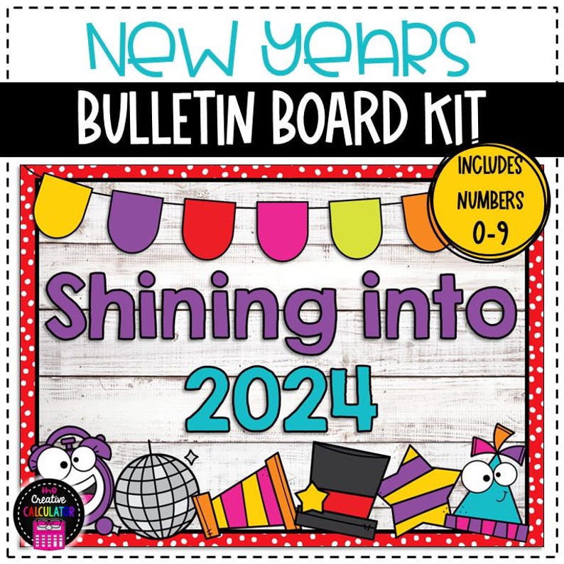 New Year Bulletin Board or Door Decor - New Years Bulletin Board ...