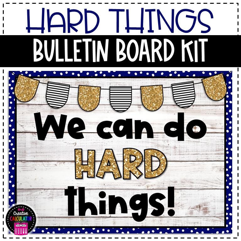 We Can Do Hard Things Bulletin Board - Motivational Bulletin Board ...