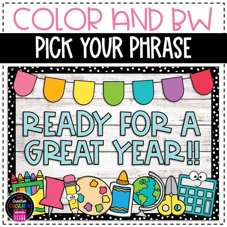Welcome Back School Supplies Bulletin Board or Door Decor - Back to ...