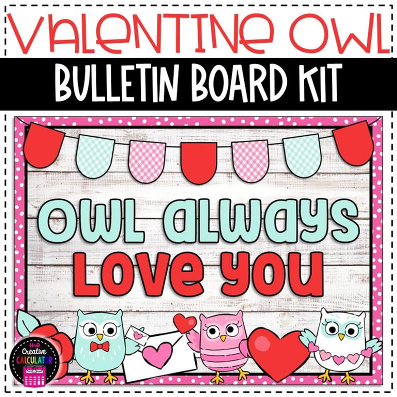 Valentine's Day Owls Bulletin Board or Door Decor - Valentine's ...