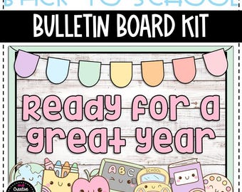 Welcome Back School Supplies Bulletin Board or Door Decor - Back to ...