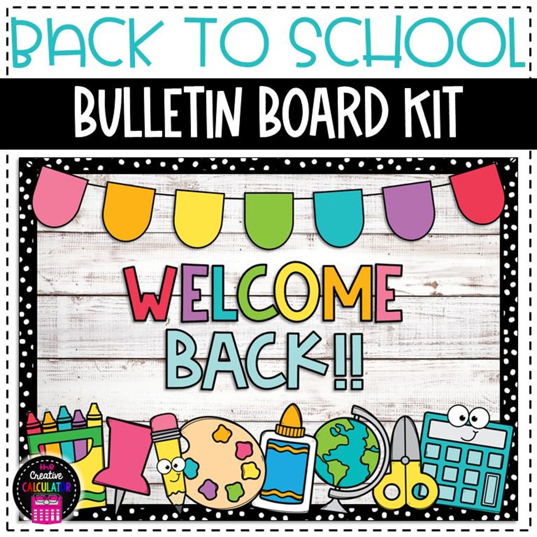 Welcome Back School Supplies Bulletin Board or Door Decor - Back to ...