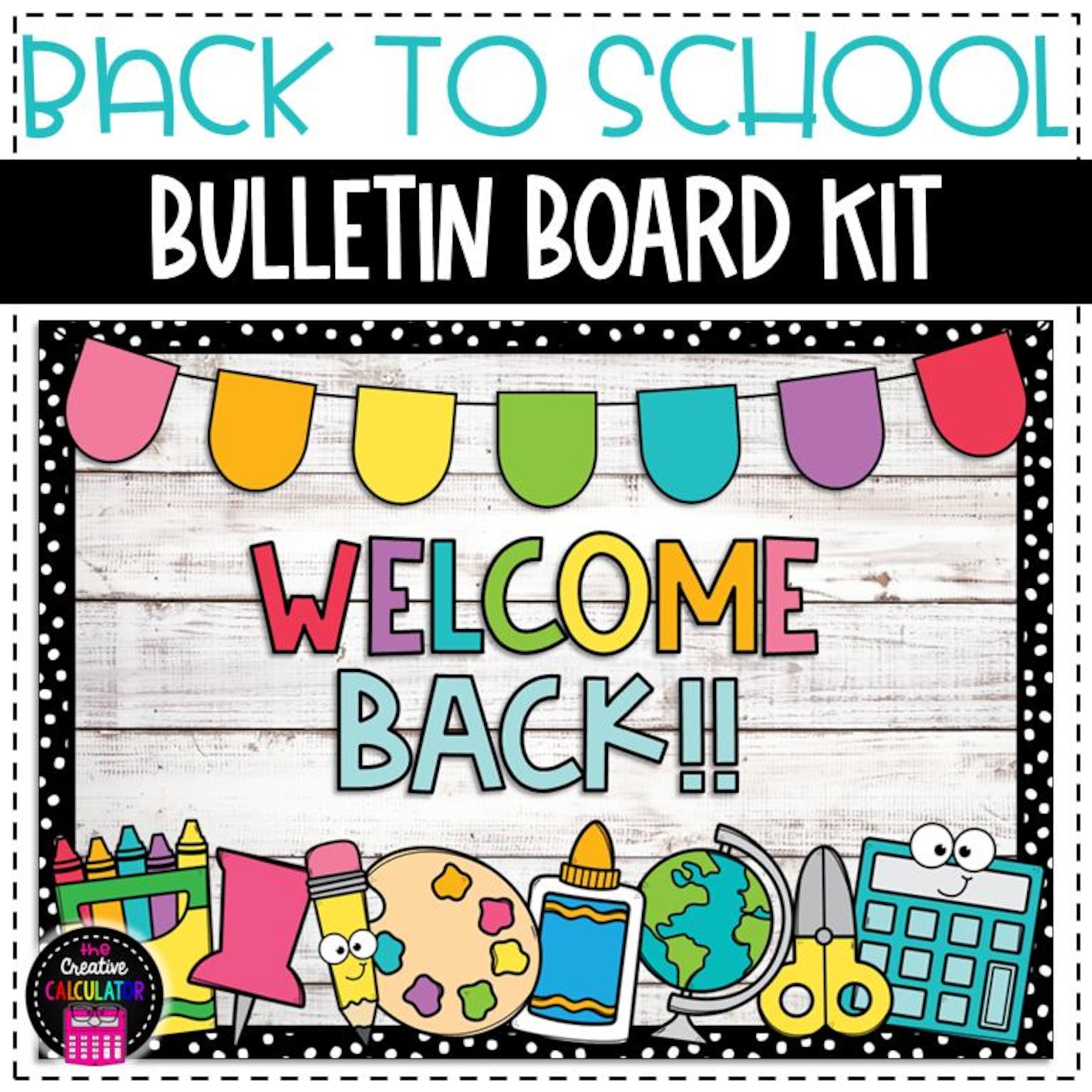 Welcome Back School Supplies Bulletin Board or Door Decor - Back to ...