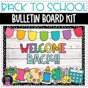 Welcome Back School Supplies Bulletin Board or Door Decor - Back to ...