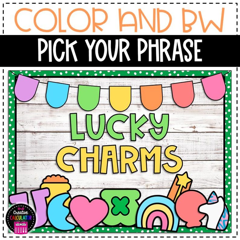 Lucky Charms Bulletin Board or Door Decor - St Patrick's Day Bulletin ...