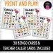 Summer Bingo - 30 Unique Bingo Cards - Classroom Games - Etsy