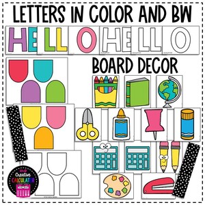 Welcome Back School Supplies Bulletin Board or Door Decor - Back to ...