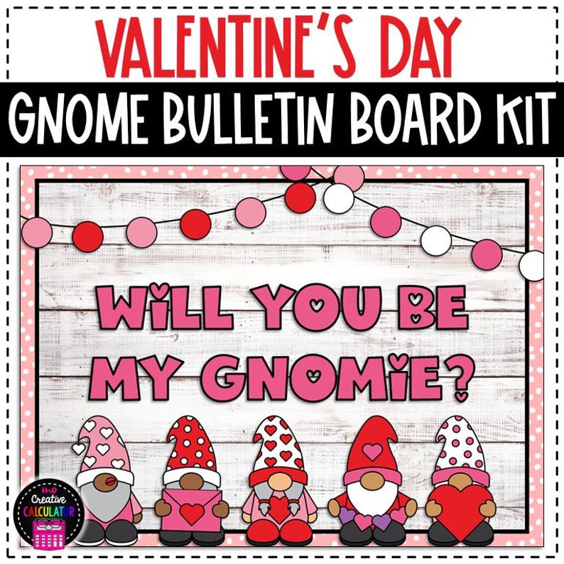 Valentine's Day Gnomes Bulletin Board - Classroom Decor - Etsy