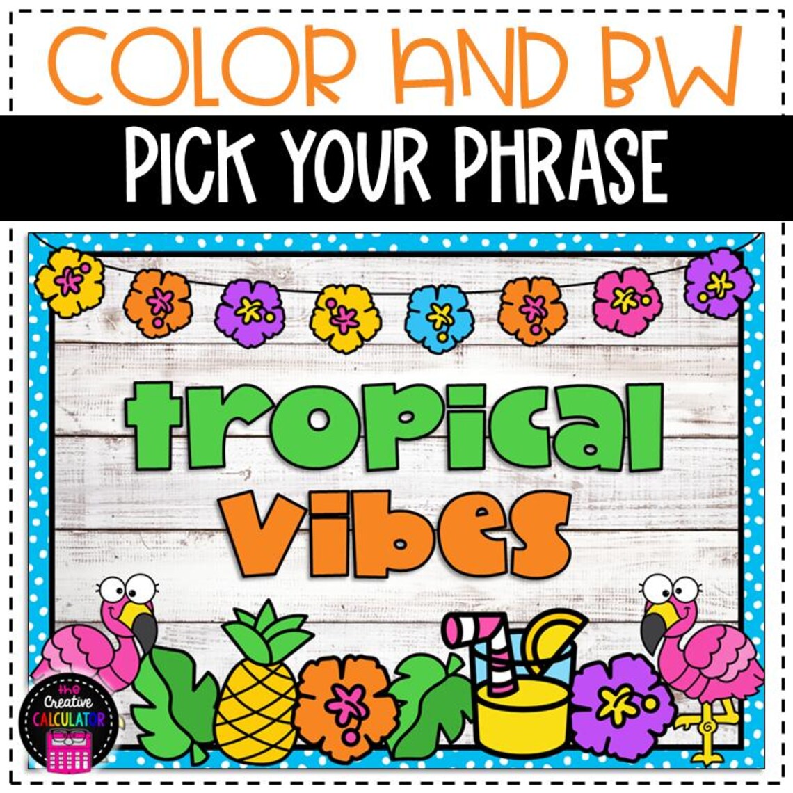 Aloha Summer Flamingos Luau Bulletin Board or Door Decor - Summer ...