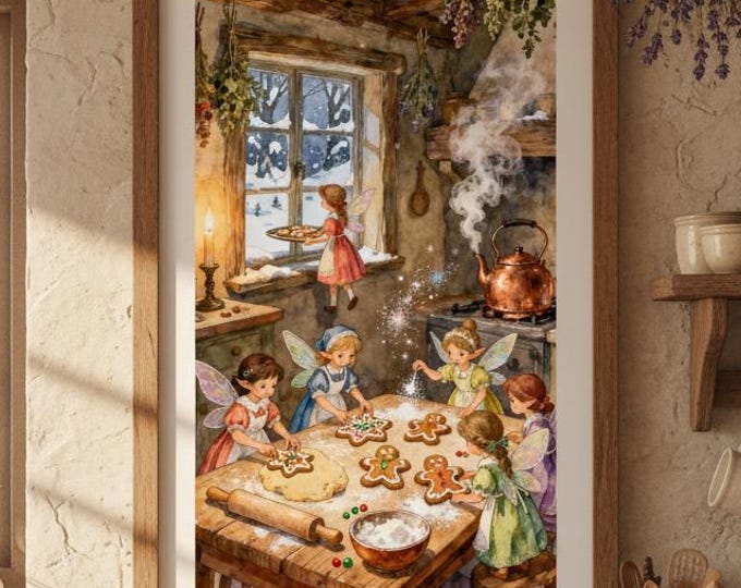 Magical Gingerbread Fairy Kitchen – Cozy Winter Cottage Baking Art - Etsy