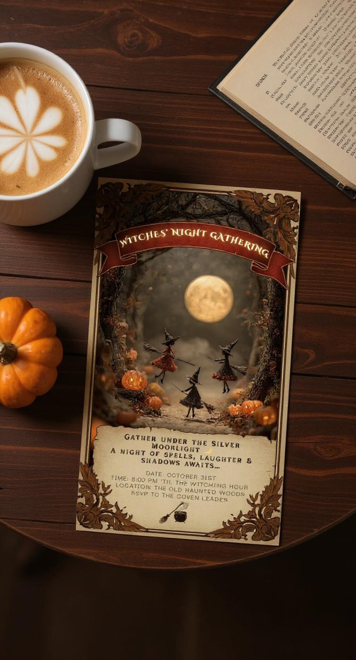 Witches’ Night Gathering Invitation – Digital Halloween Party Flyer ...