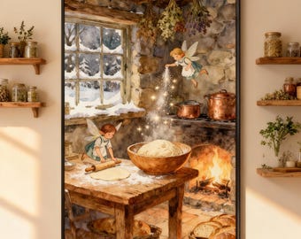 Magical Gingerbread Fairy Kitchen – Cozy Winter Cottage Baking Art - Etsy