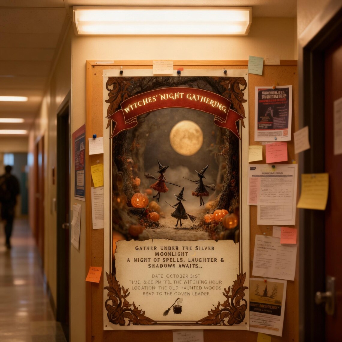 Witches’ Night Gathering Invitation – Digital Halloween Party Flyer ...