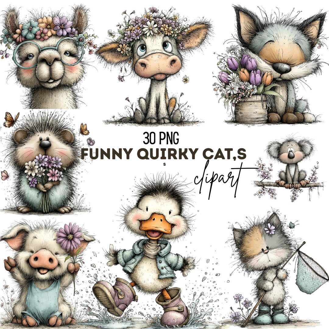 Easter Clipart: Watercolor Spring Animals Illustrations (digital ...