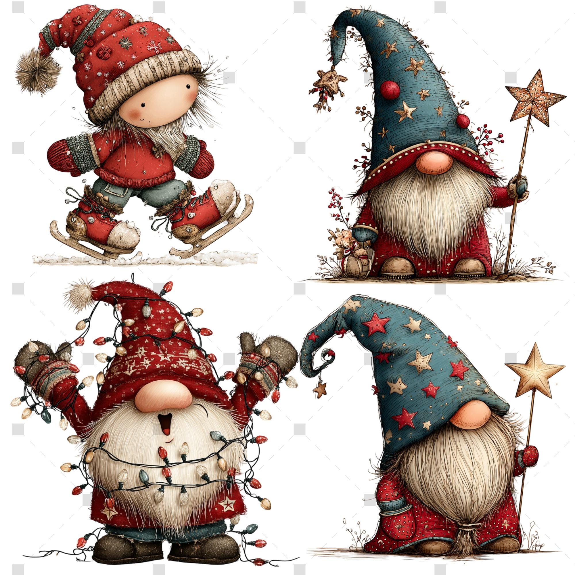 Gnome PNG Mega Bundle: 40 Christmas Gnomes Clipart, Xmas Holiday ...