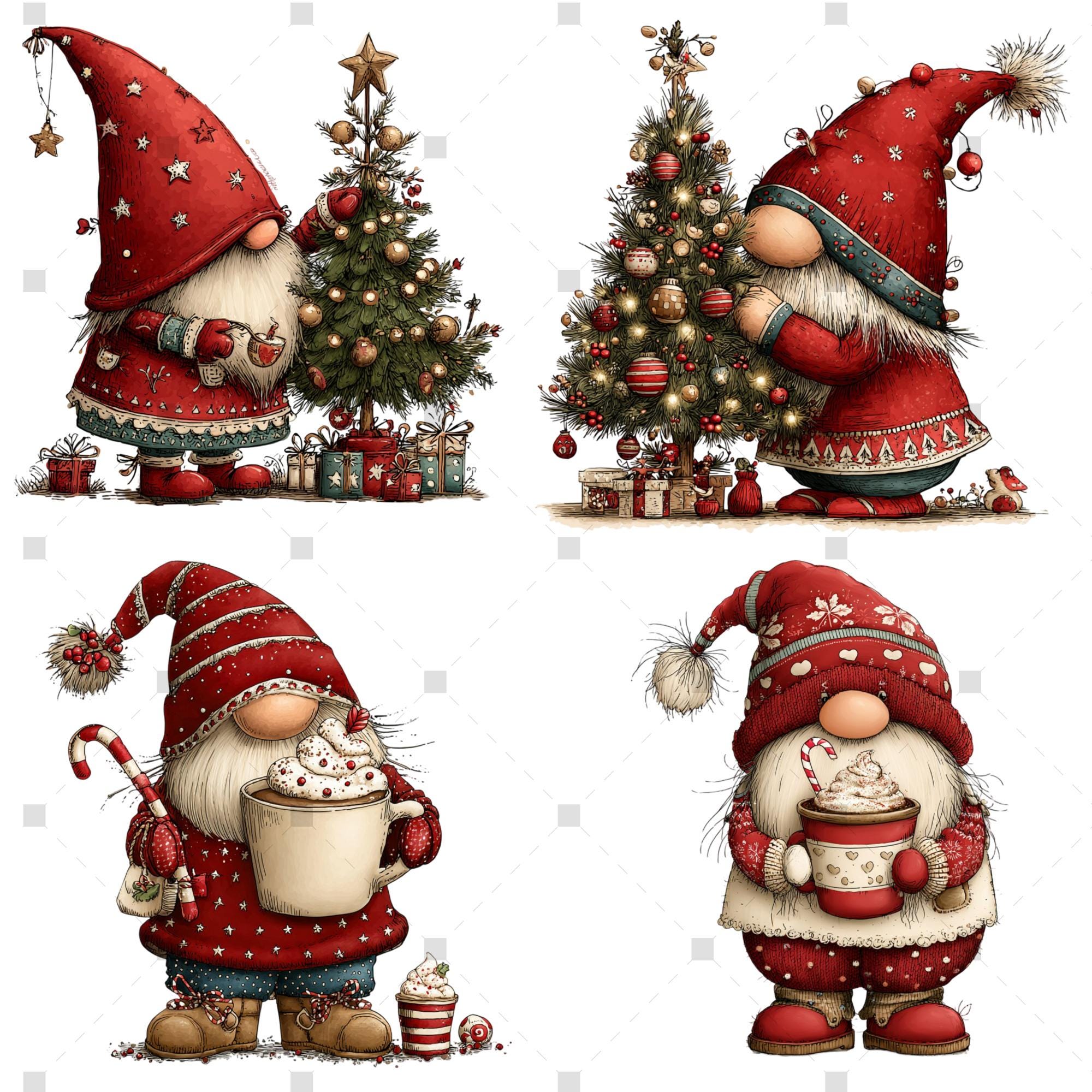 Gnome PNG Mega Bundle: 40 Christmas Gnomes Clipart, Xmas Holiday ...