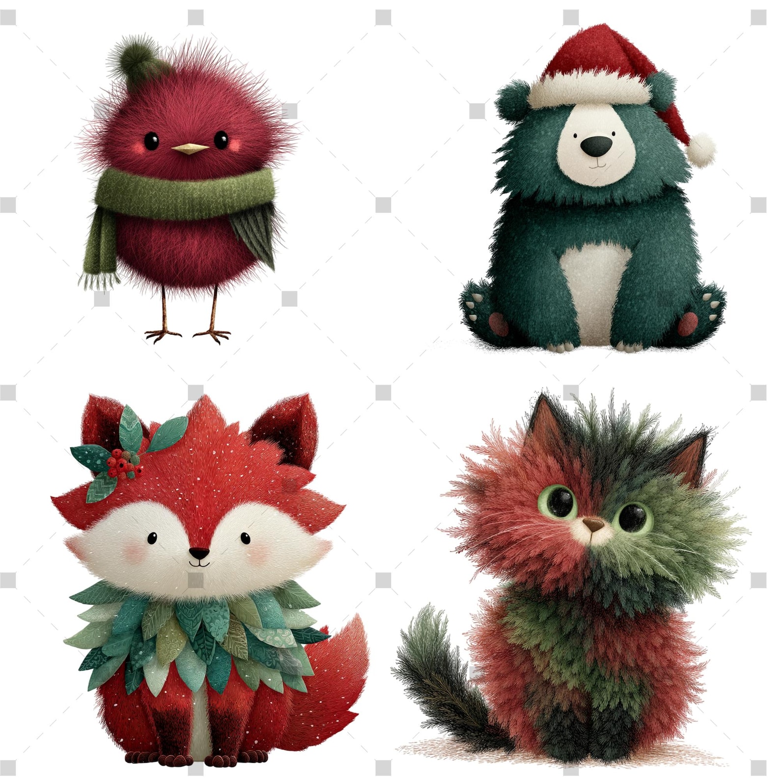 Whimsical Christmas Clipart: Funny Holiday Graphics (digital Download ...