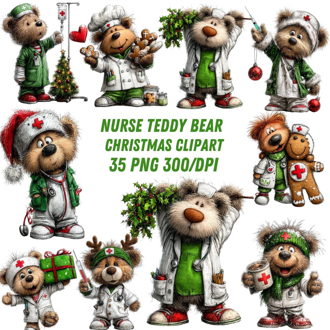 35 Png Teddy Bear Doctor PNG Clipart, Cute Medical Bear in Scrubs With ...